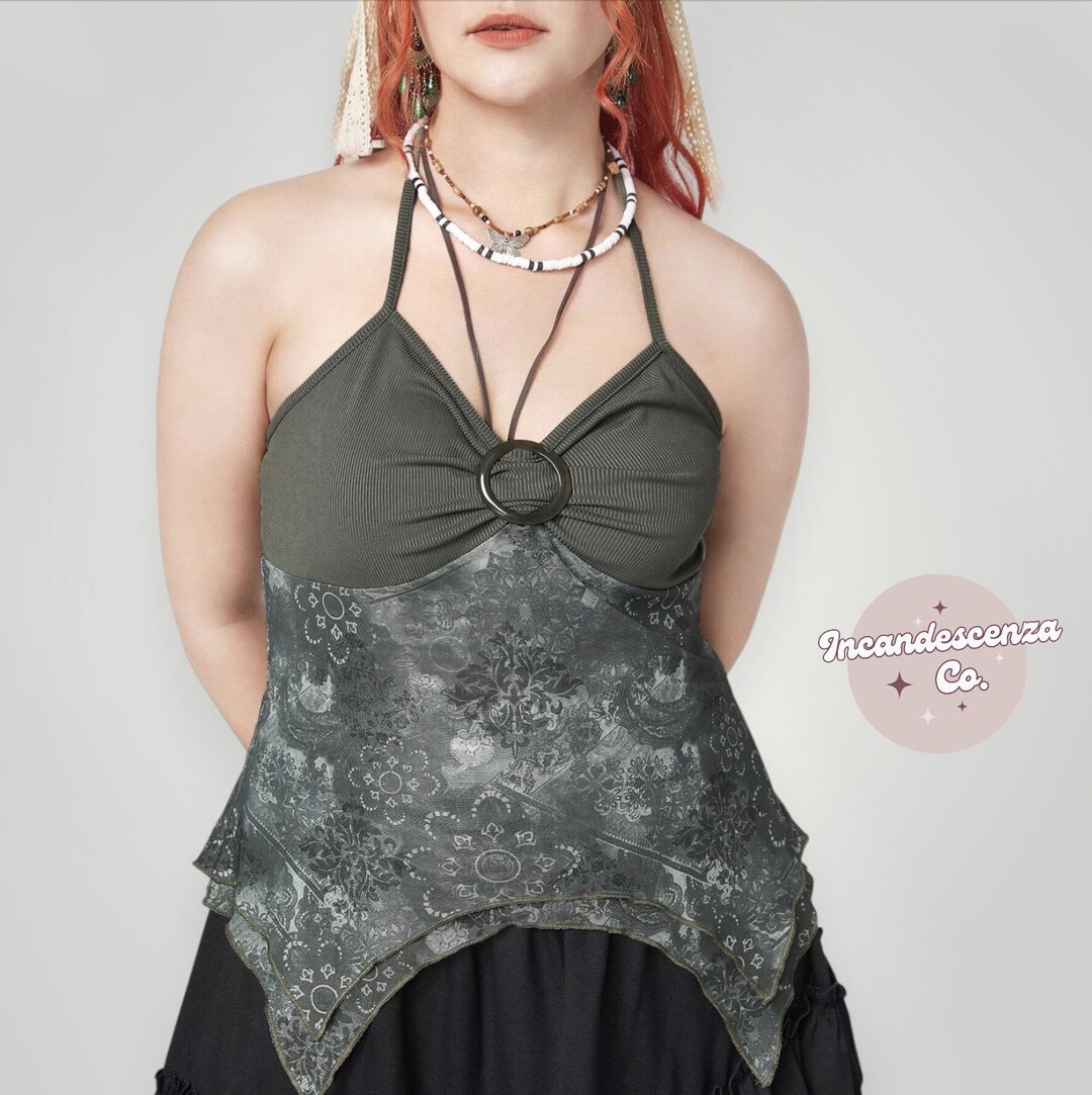 Y2K Halter Neck Coquette Fairy Core Shirt Y2K Grunge Backless Top for ...