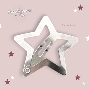 Y2K Star Hair Clips 5 Pack Silver Star Hair Accessories Y2K Hair Clips ...