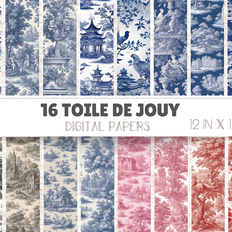 Toile Digital Paper - Etsy