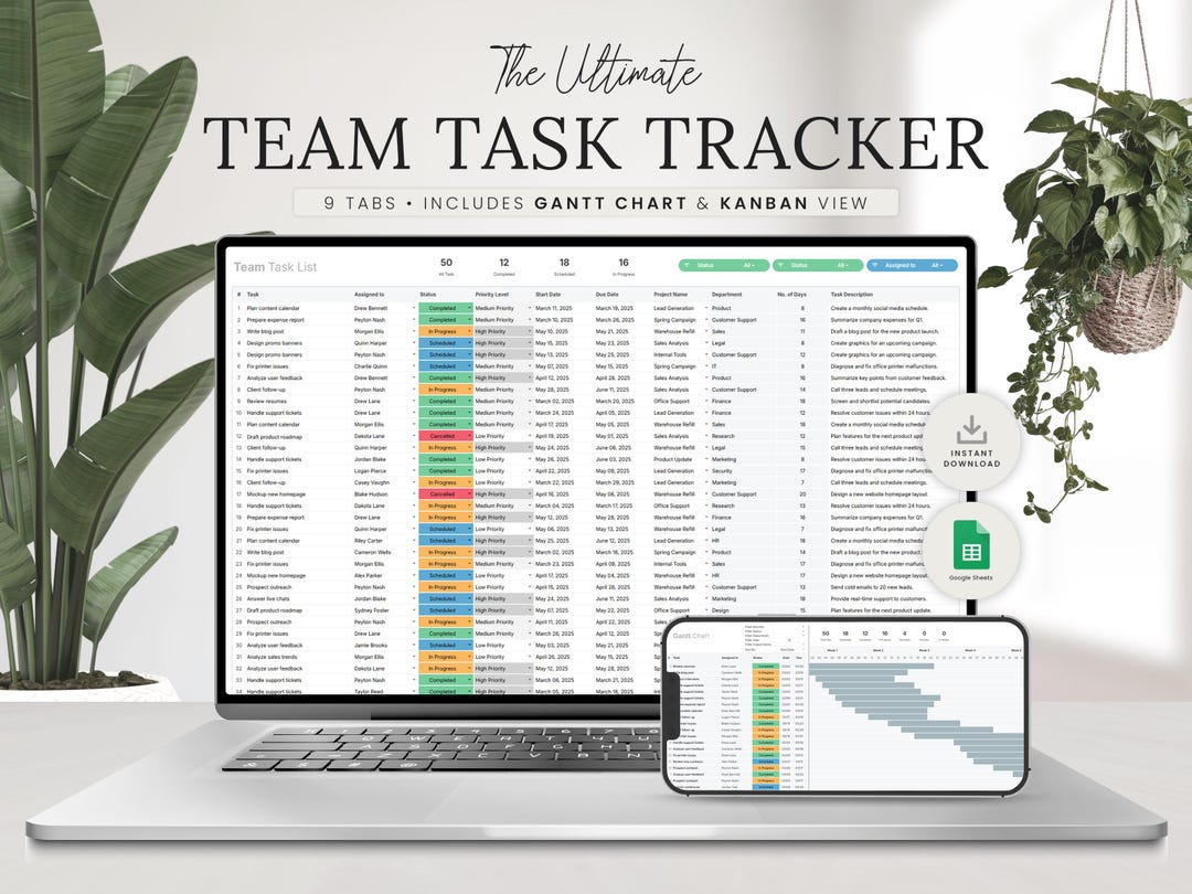 Team Task Tracker Manager With Gantt Chart & Kanban Board Project ...