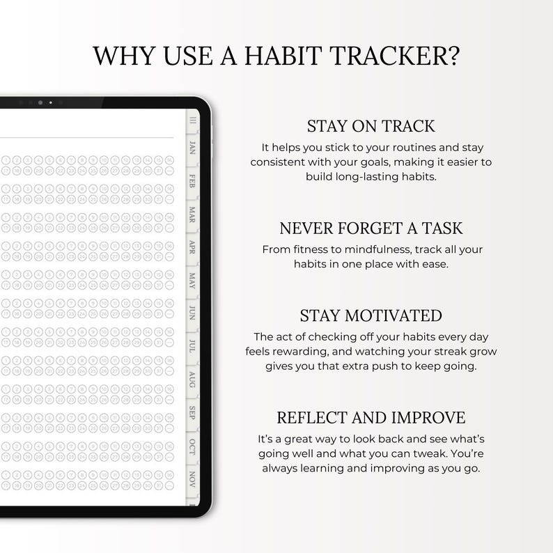 Monthly Habit Tracker, Habit Tracker Template, Routine Tracker, 30 Day ...