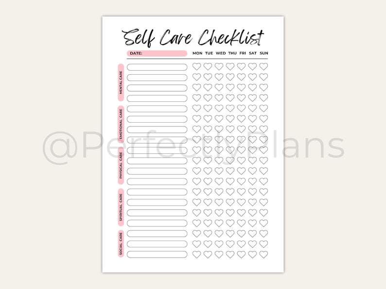 Printable Self Care Planner Bundle | 30 Day Self Care Challenge ...