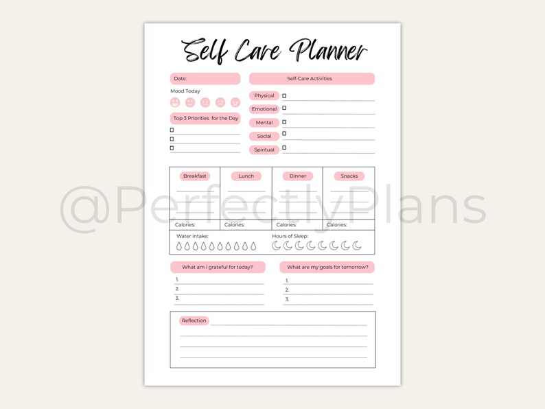 Printable Self Care Planner Bundle | 30 Day Self Care Challenge ...