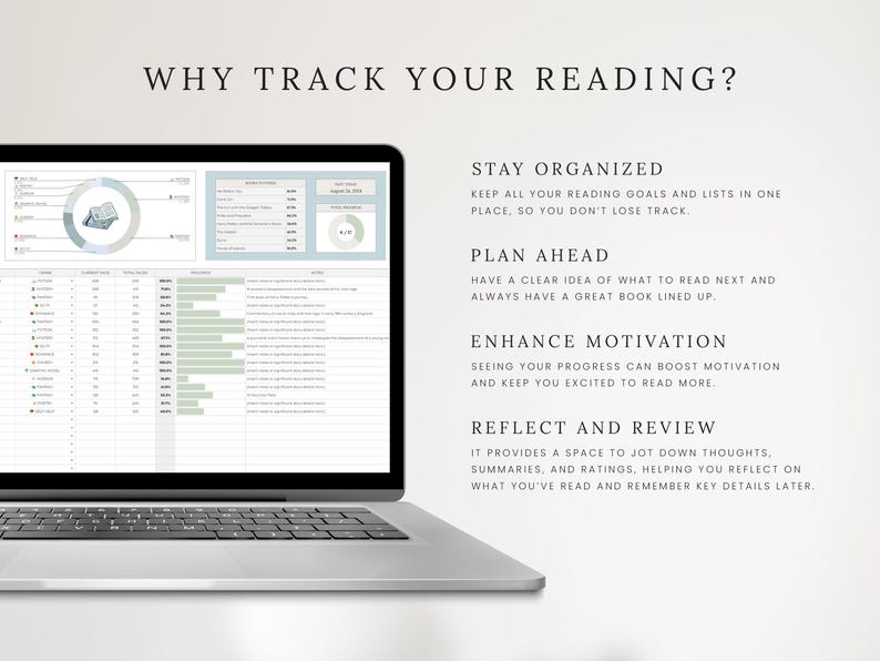 Reading Tracker Spreadsheet Google Sheets, Reading Log, Book Tracker ...