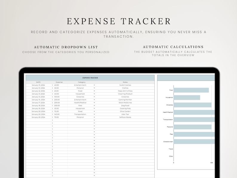 Simple Budget Tracker, Monthly Budget Tracker, Budget Spreadsheet ...