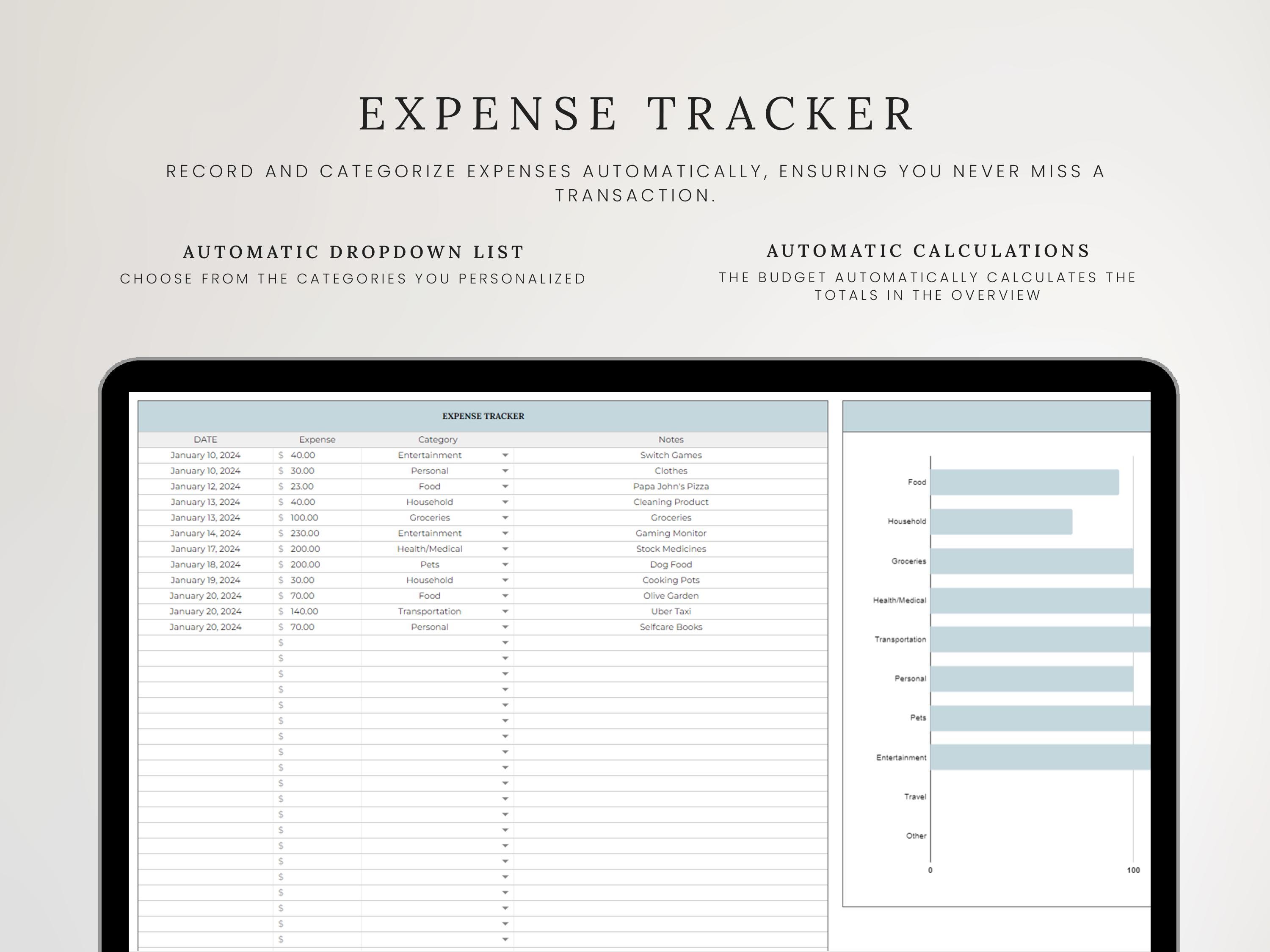 Simple Budget Tracker, Monthly Budget Tracker, Budget Spreadsheet ...