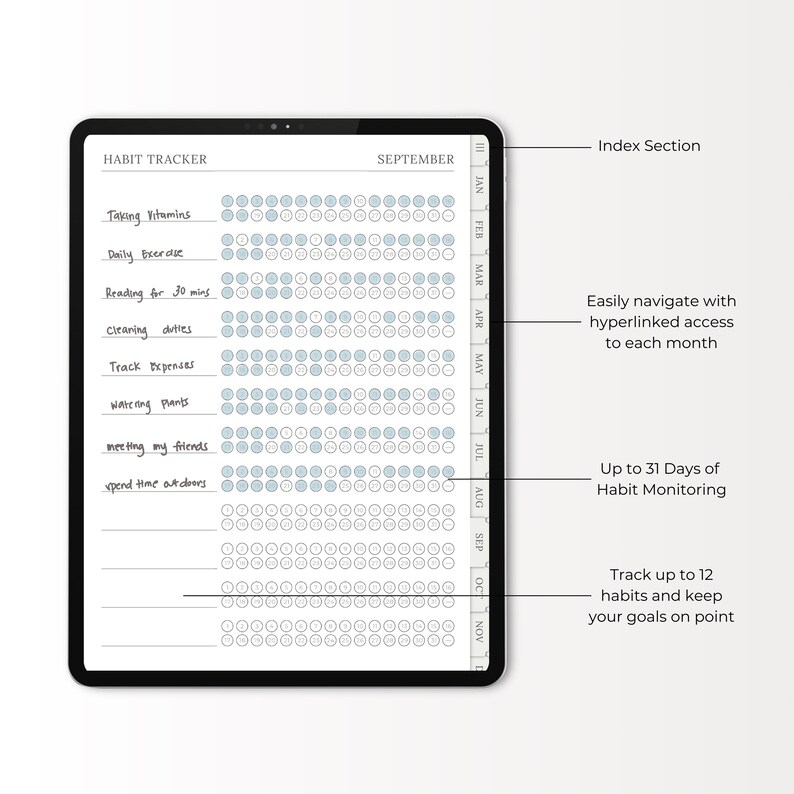 Monthly Habit Tracker, Habit Tracker Template, Routine Tracker, 30 Day ...