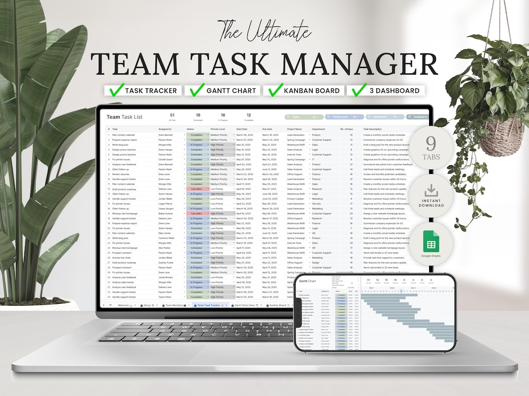 Team Task Tracker Manager With Gantt Chart & Kanban Board Project ...