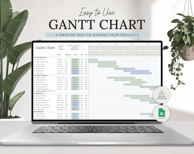 Gantt Chart | Automated Project Timeline | Task Tracker | Google Sheets Template - Etsy Canada