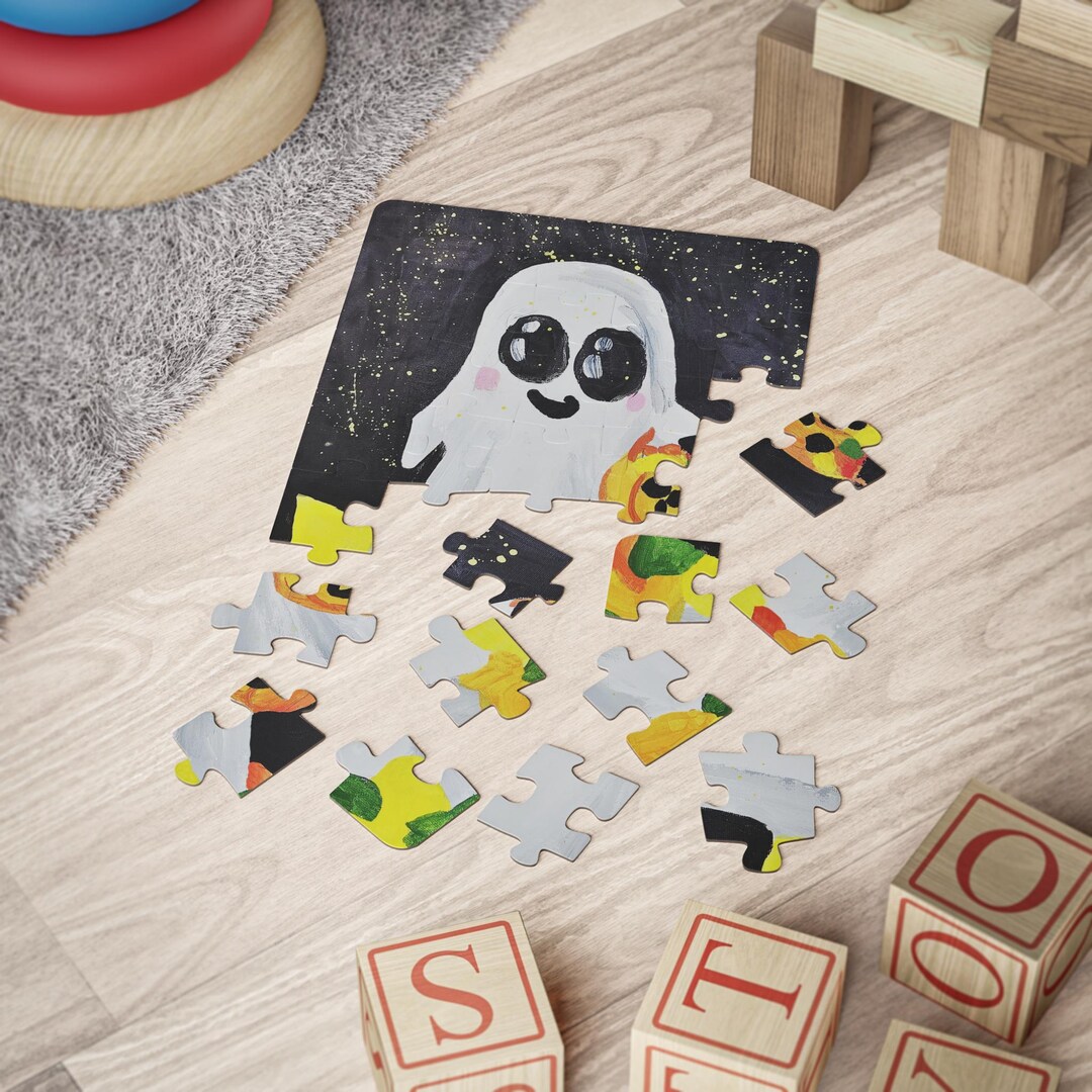 Halloween Ghost Puzzle: 30 Piece Montessori Toddler Game - Etsy