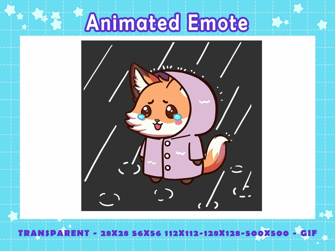 Animated Crying Fox Emote: Sad Twitch Streamer Graphic (digital ...