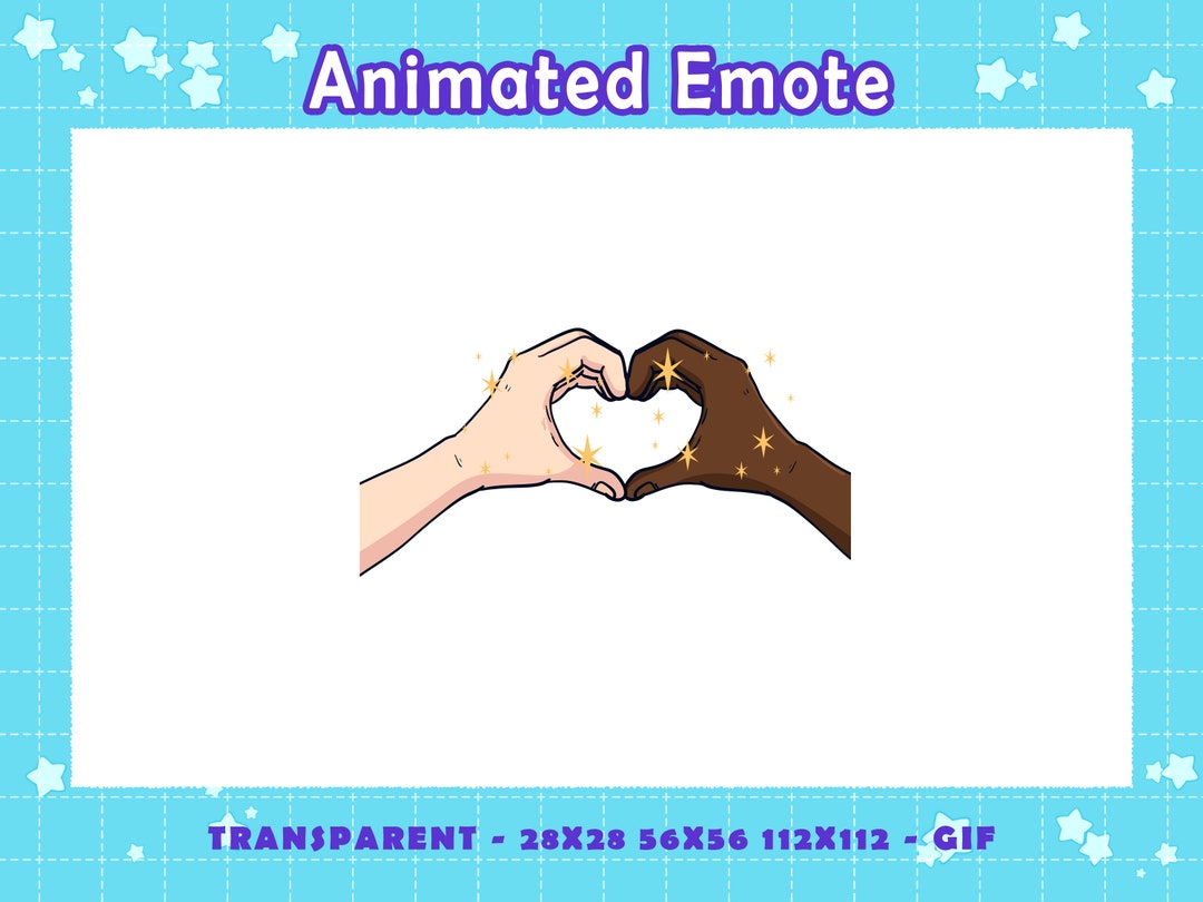 Heart Hand Animated Emote: Twitch, Discord, Youtube, Kick (digital ...