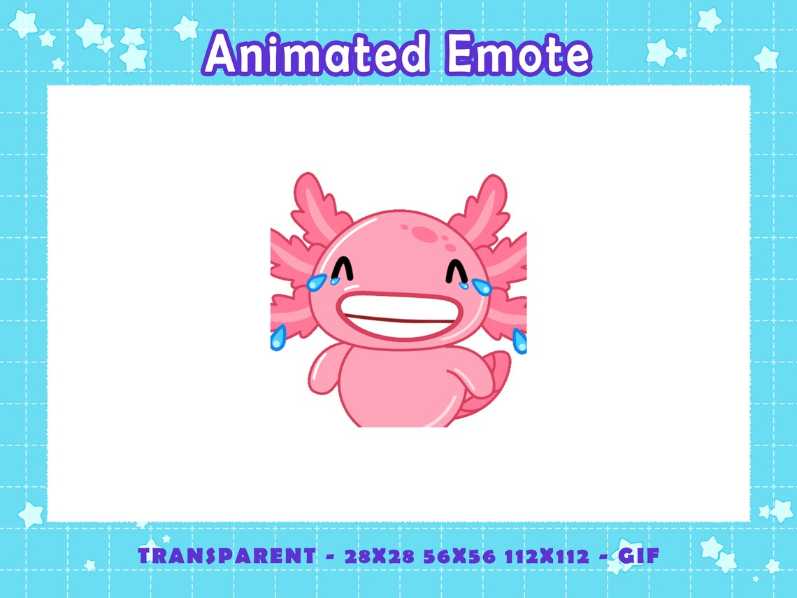 Crying Axolotl Emote Animated Emote, Twitch Discord Emote, Crying Tear ...