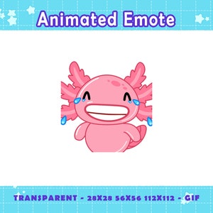 Crying Axolotl Emote Animated Emote, Twitch Discord Emote, Crying Tear ...