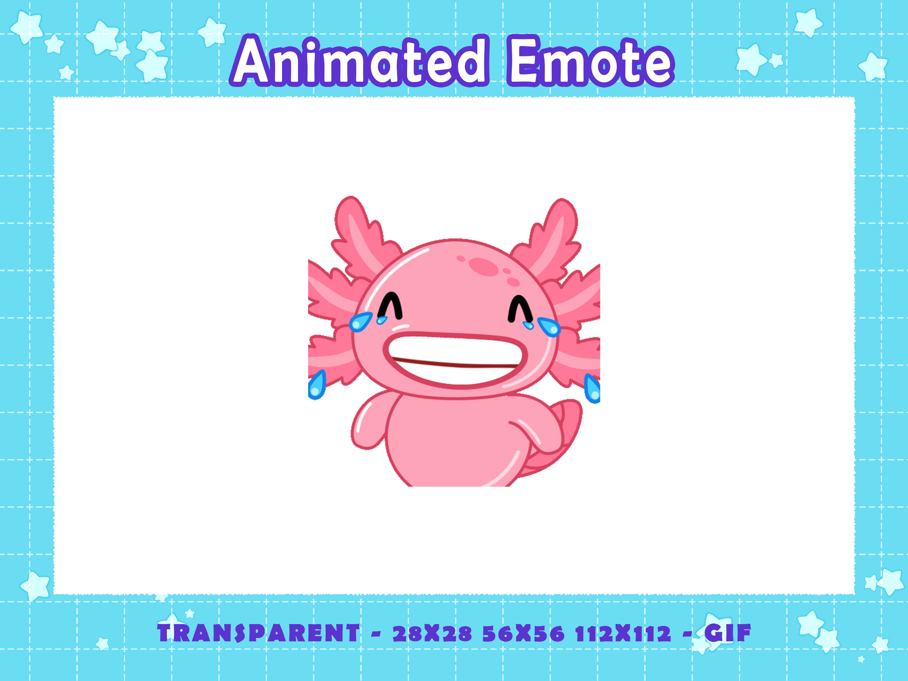 Crying Axolotl Emote Animated Emote, Twitch Discord Emote, Crying Tear ...