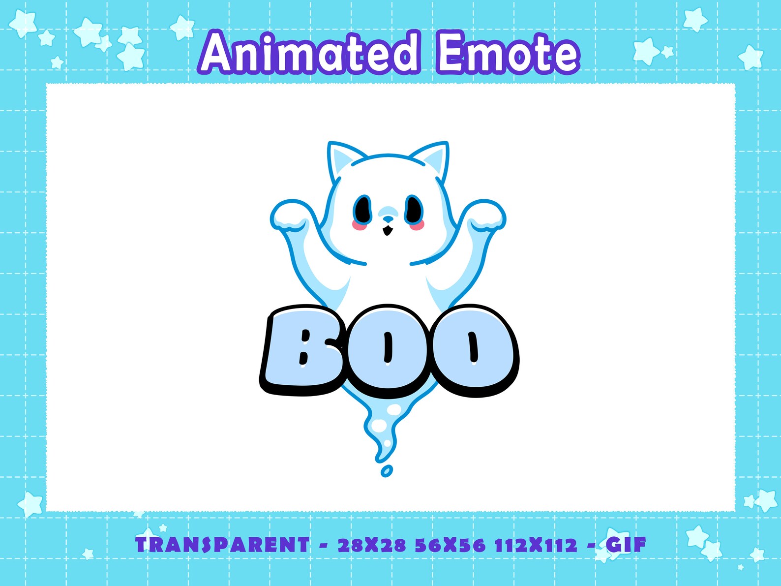 Boo Cat Hello Animated Emote, Boo Hi Halloween Animated Emoji, Boo Cat ...