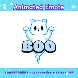 Boo Cat Hello Animated Emote, Boo Hi Halloween Animated Emoji, Boo Cat ...