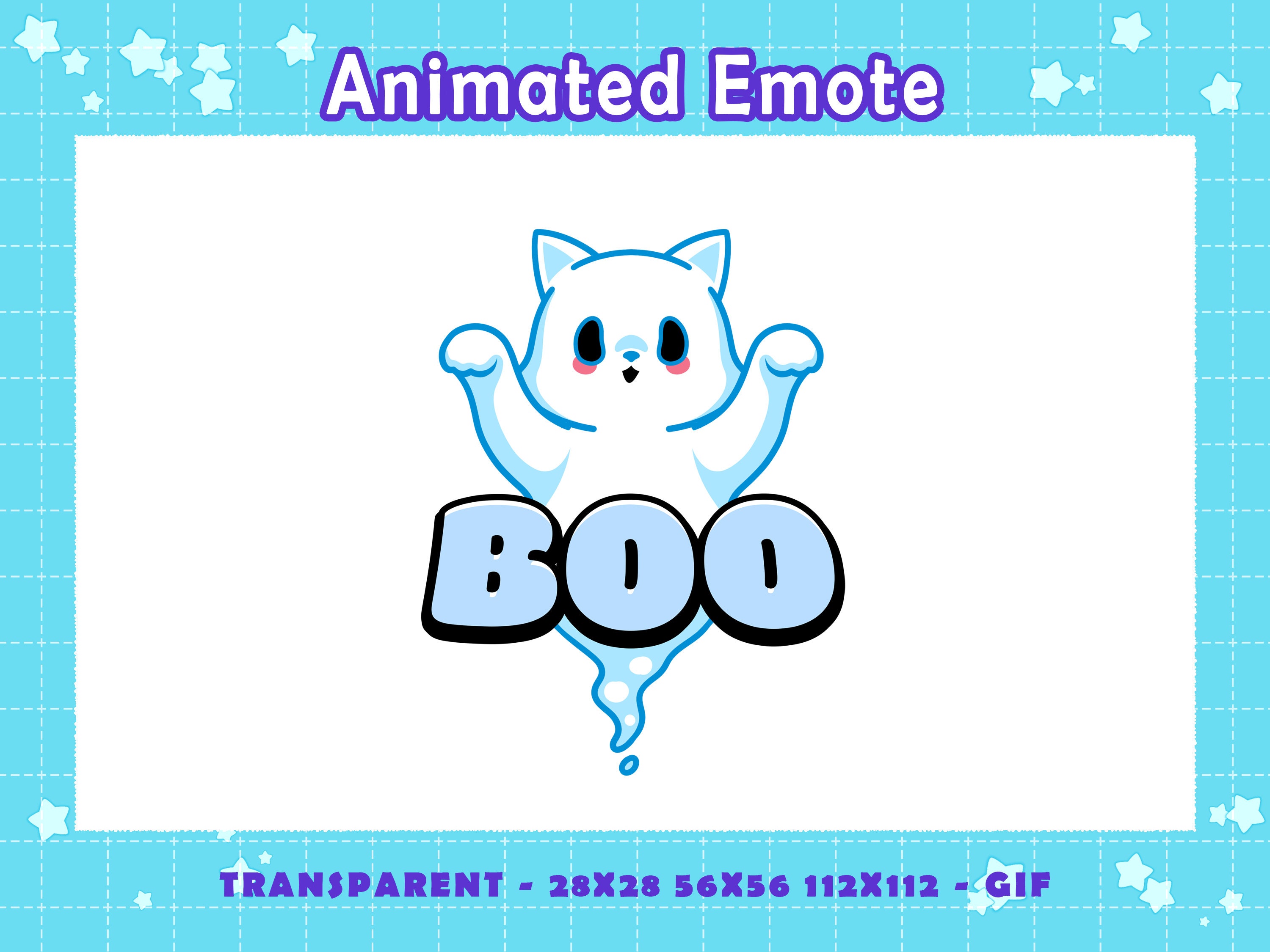 Boo Cat Hello Animated Emote, Boo Hi Halloween Animated Emoji, Boo Cat ...