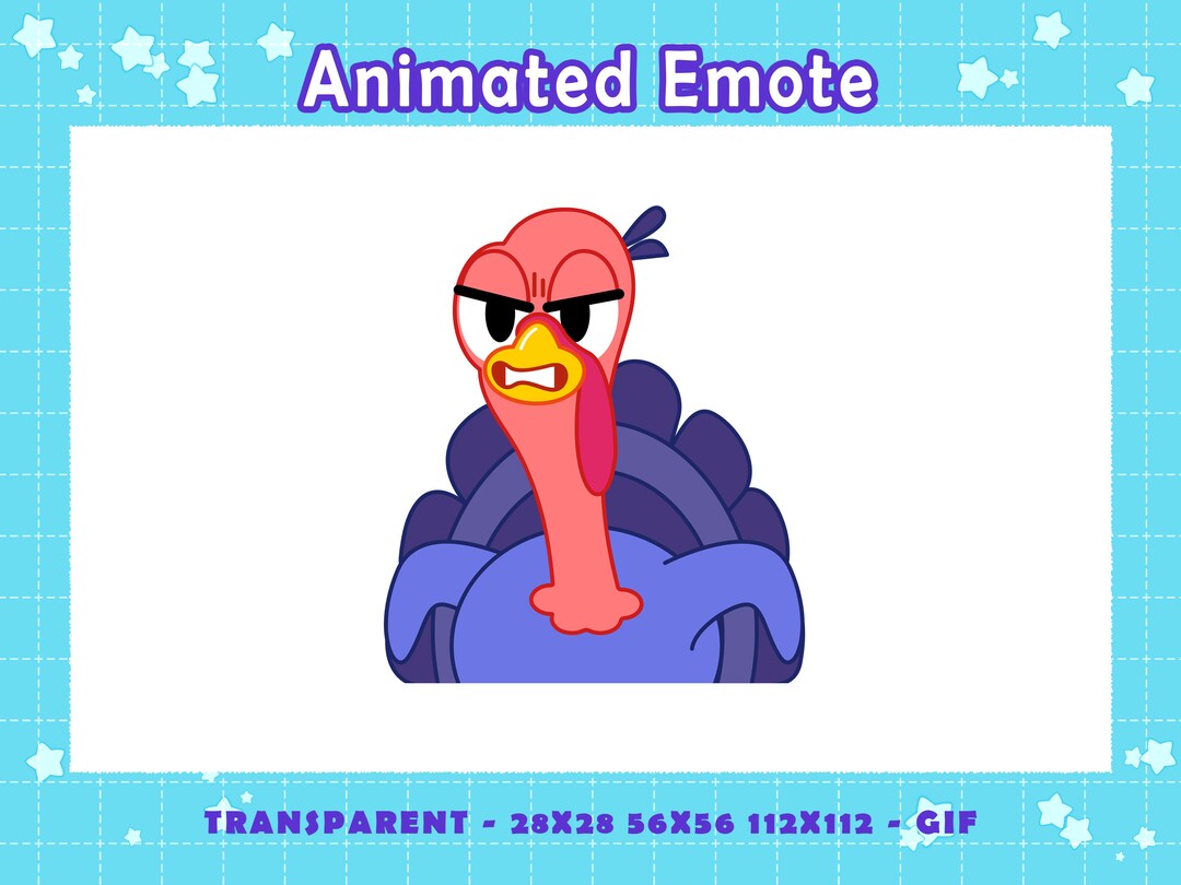 Angry Rage Turkey Twitch Animated Emote, Twitch Discord Emote, Rage Red ...