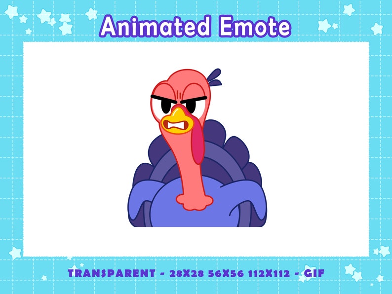 Angry Rage Turkey Twitch Animated Emote, Twitch Discord Emote, Rage Red ...