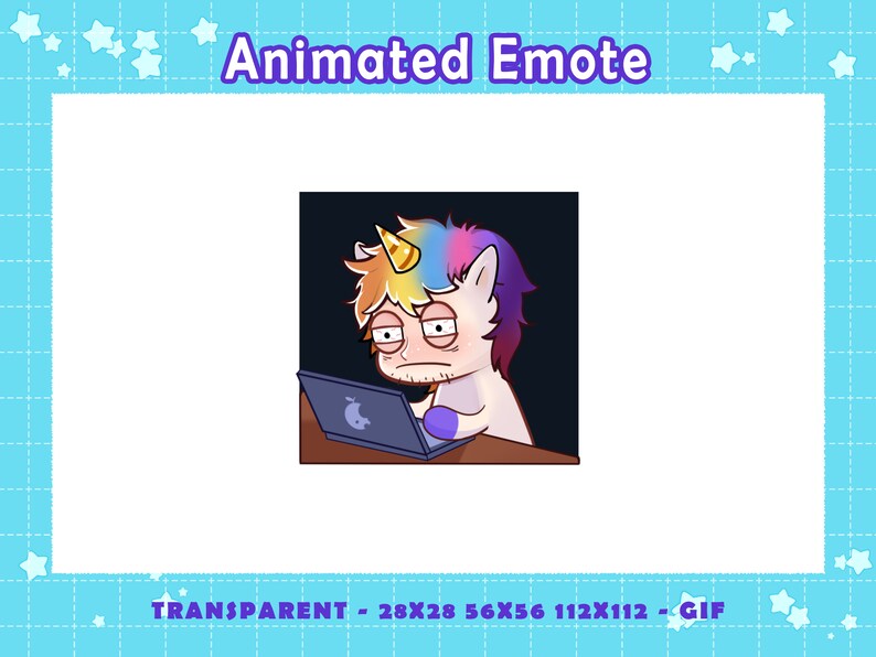 Unicorn Night Owl Animated Emote: Twitch Discord LGBT Emote (GIF) - Etsy