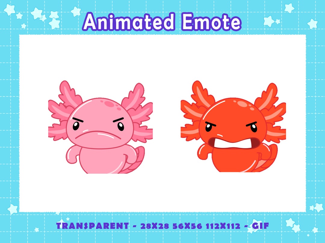 Angry Axolotl Emote Animated Emote, Twitch Discord Emote, Rage Axolotl ...