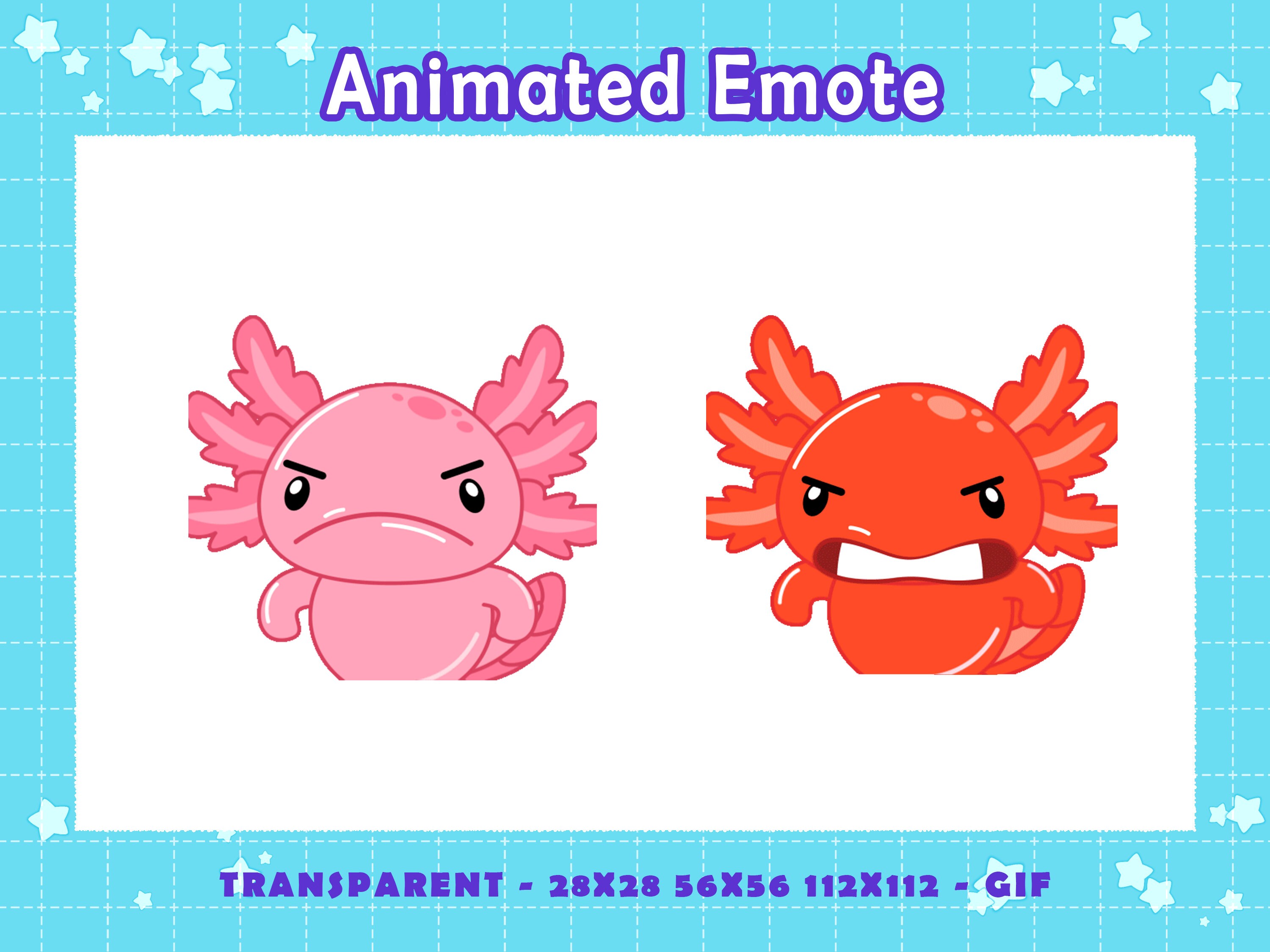 Angry Axolotl Emote Animated Emote, Twitch Discord Emote, Rage Axolotl ...