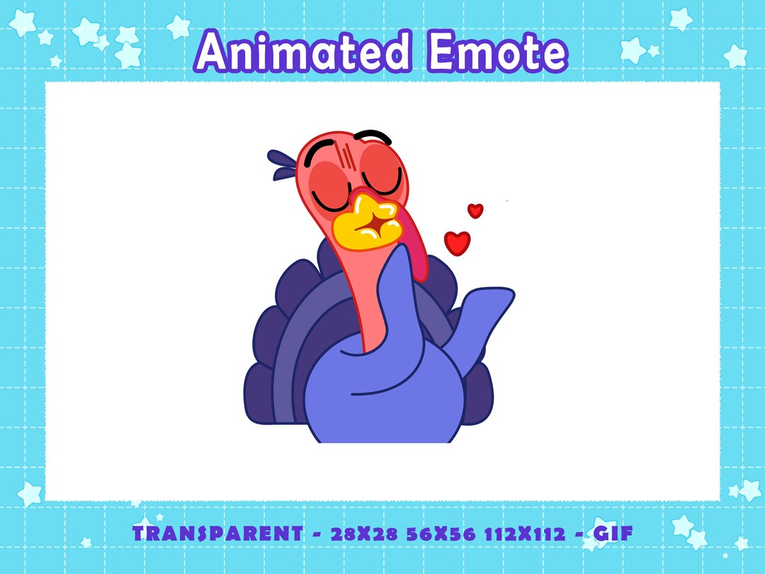 Kissing Turkey Animated Emote: Twitch/discord GIF (digital Download) - Etsy