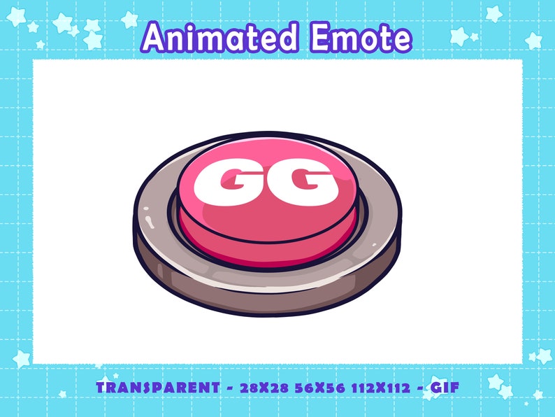 GG Button Press Animated Emote, Twitch Discord Discord GG Pressing ...