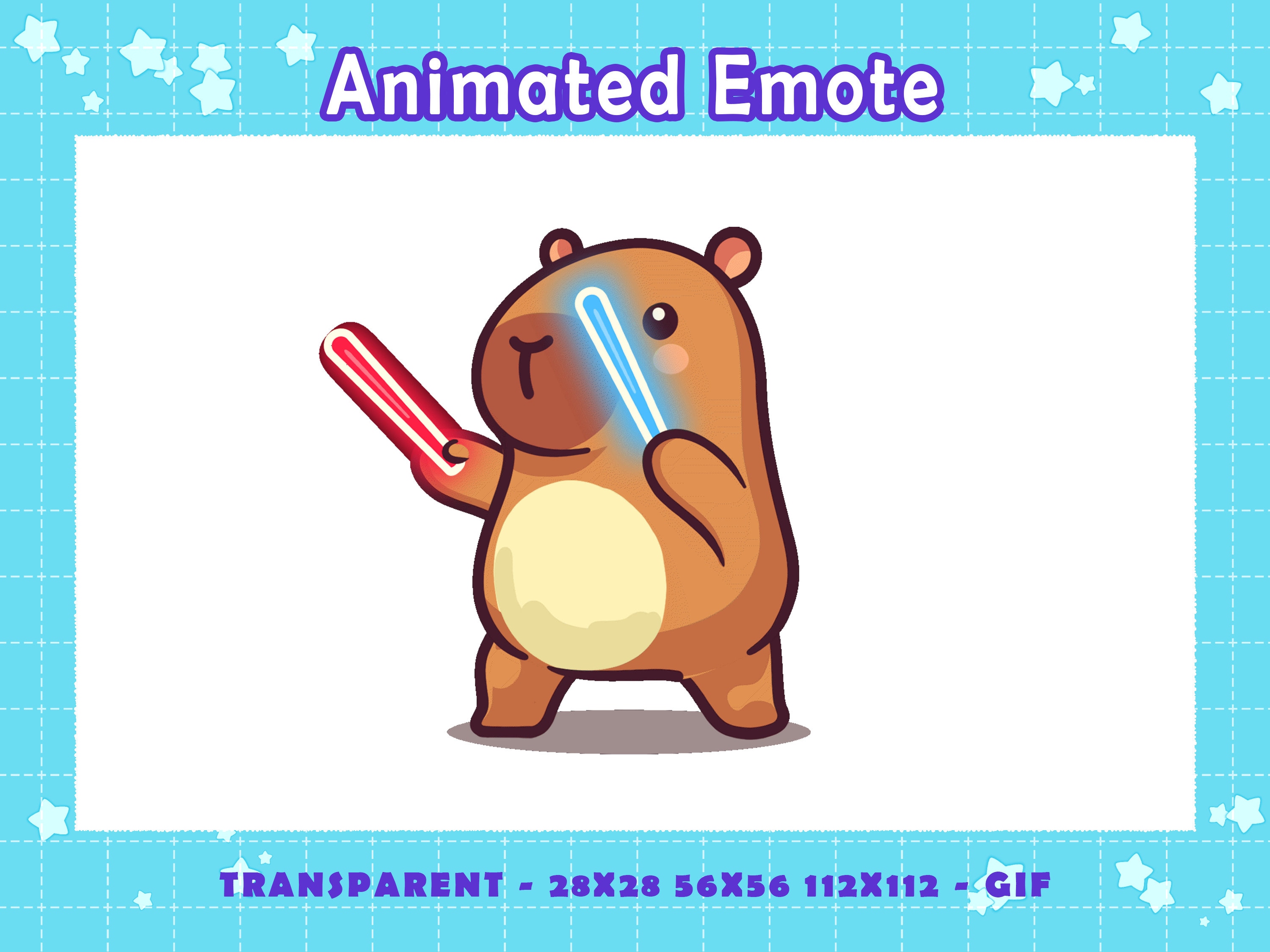 Capybara Light Stick Dance Animated Emote: Twitch, Discord, Youtube ...