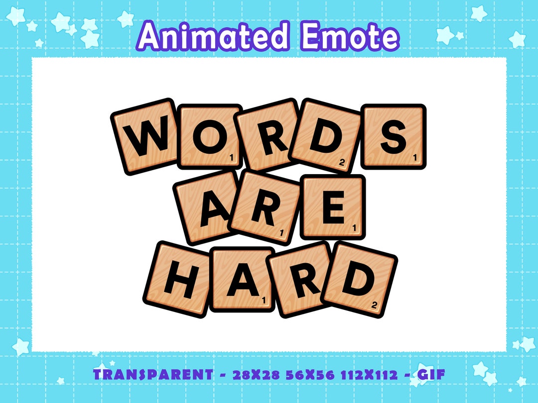 Words Are Hard Animated Emote: Twitch Discord Emoji (GIF) - Etsy UK