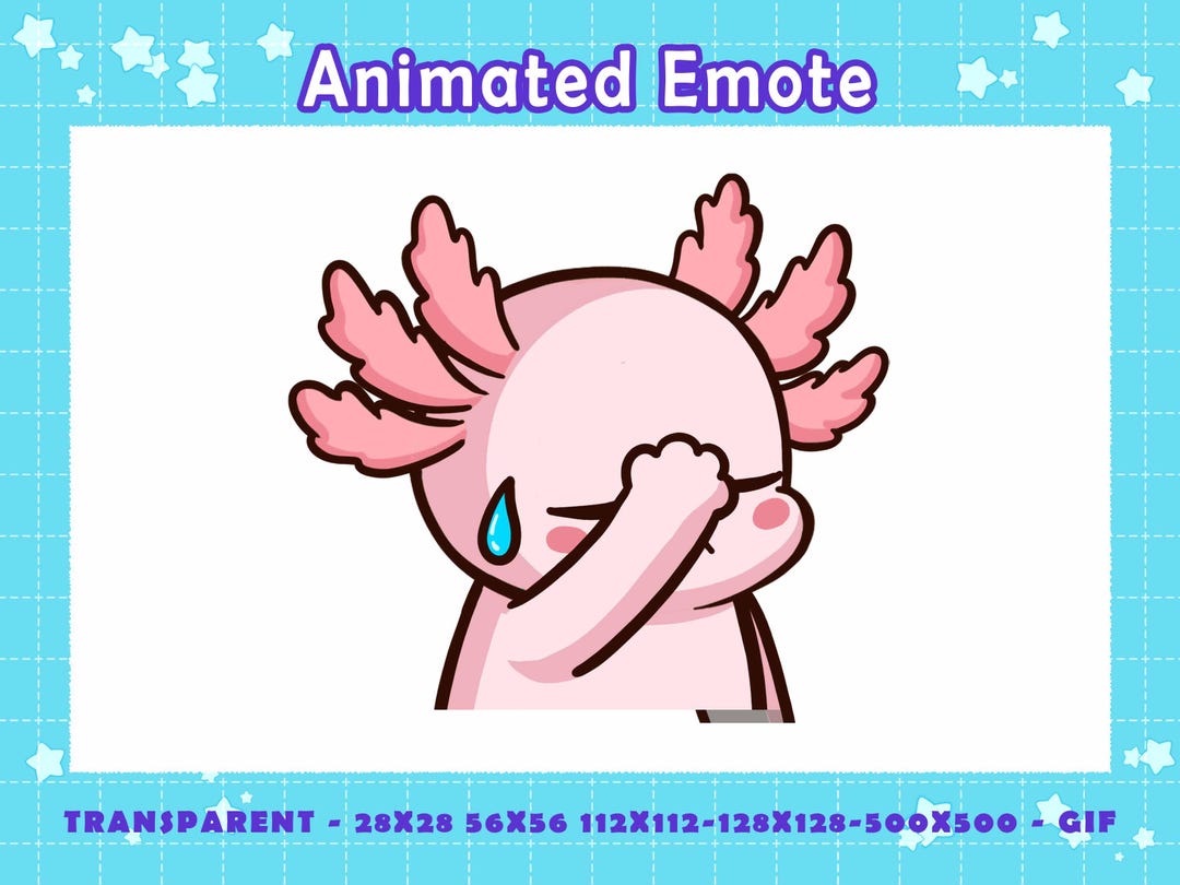 Animated Axolotl Facepalm Emote: Funny Twitch/discord Reaction (GIF ...