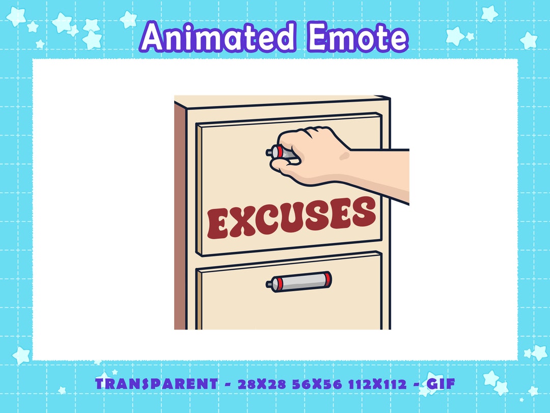 Excuse Animated Emote, Twitch Discord Discord Excuse Emoji, Meme Emote ...