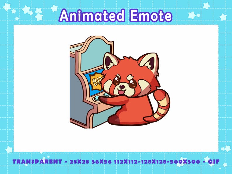Cute Animated Red Panda Playing Bingo and Winning Emote for Streamers ...