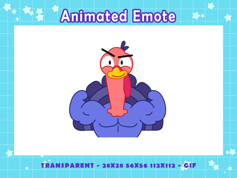 Muscle up Turkey Twitch Animated Emote, Twitch Discord Emote, Muscle up ...