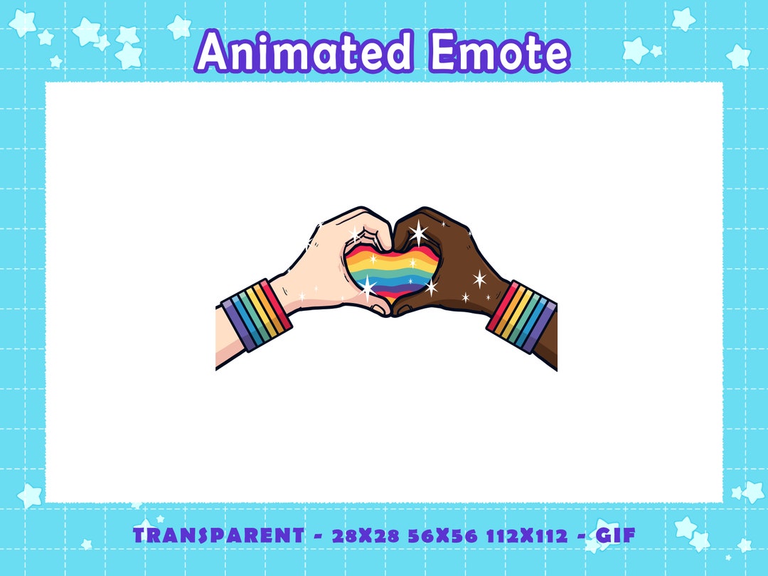 Heart Hand LGBT Animated Emote, Love LGBT Animated Emoji, LGBT Support ...