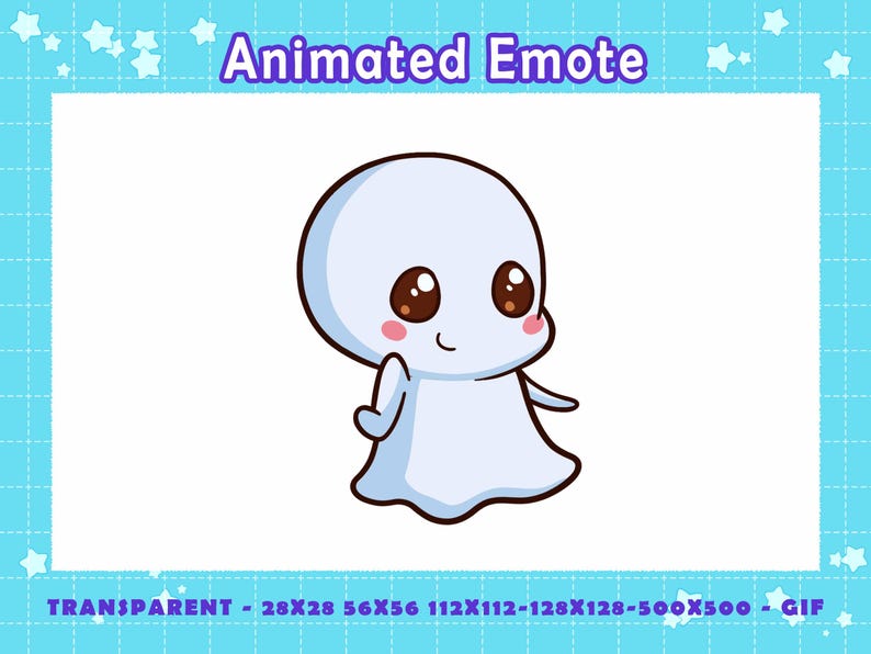 Animated Kawaii Ghost Emote: Shaking Dance GIF (digital Download) - Etsy