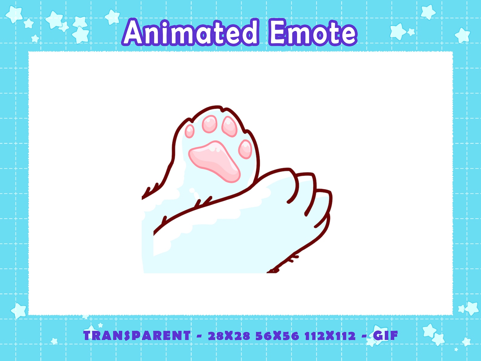 Clapping White Paws Animated Emote: Twitch, Discord, Youtube (digital ...