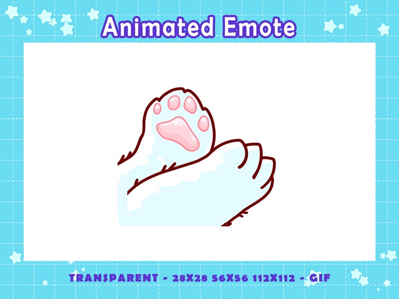Clapping White Paws Animated Emote: Twitch, Discord, Youtube (digital ...