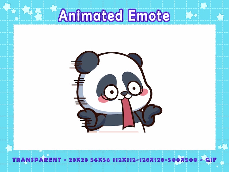 Funny Animated Panda Emote With Tongue Out White Eyes Crazy Surprised ...
