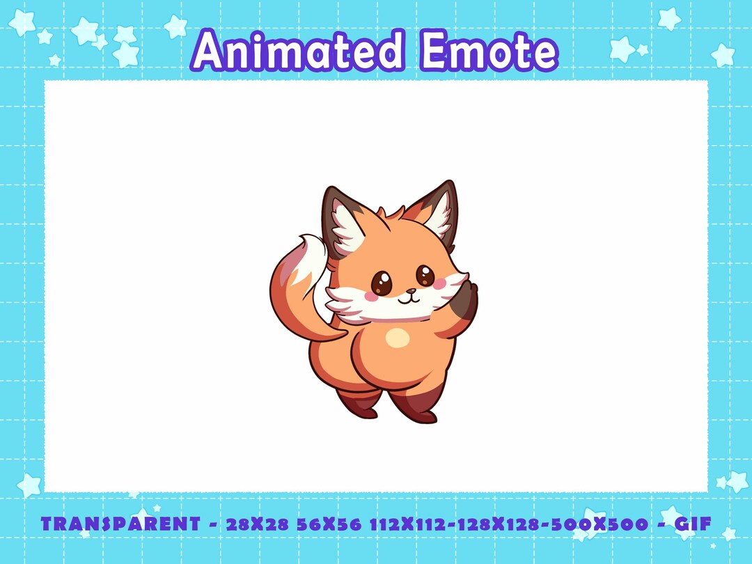 Animated Fox Emote for Twitch and Discord, Cute Kawaii Fox GIF PNG for ...