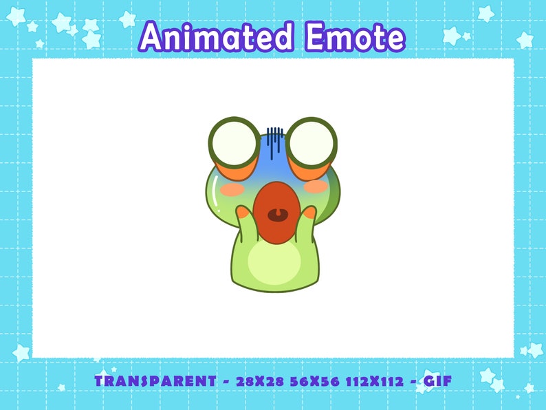 Green Frog Scared Animated Emote, Twitch Discord Emote, Green Frog ...