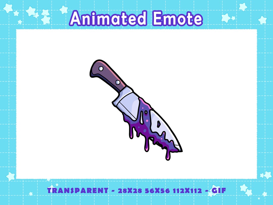 Purple Knife Drip Blood Halloween Emote, Drip Knife Halloween Animated ...