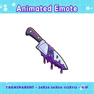 Purple Knife Drip Blood Halloween Emote, Drip Knife Halloween Animated ...