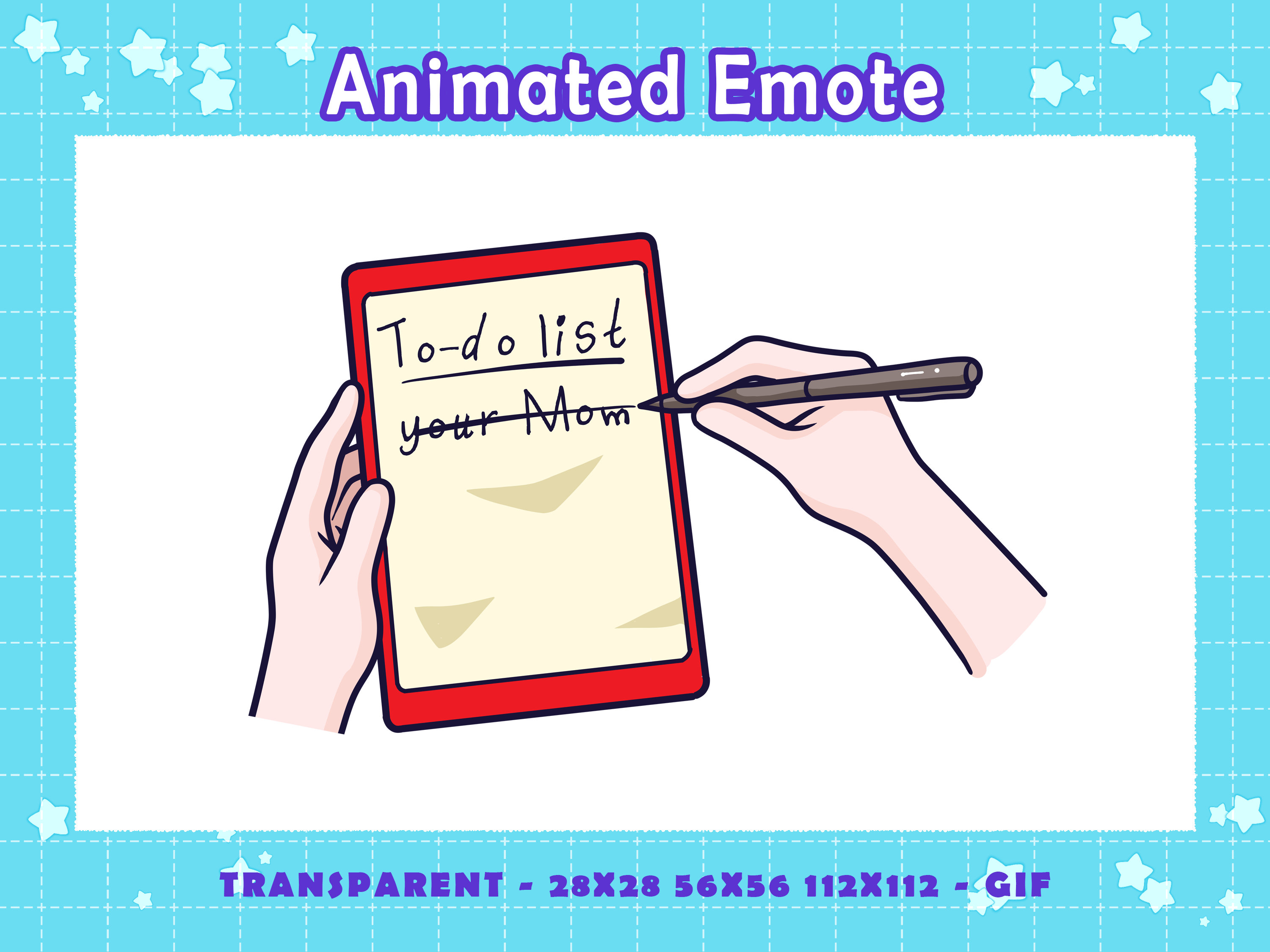 To Do List Animated Emote: Twitch Discord Meme (GIF) - Etsy