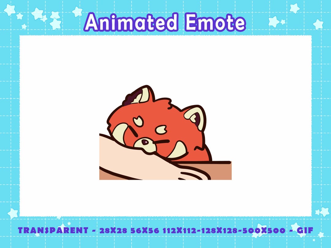 Cute Red Panda Biting Hand Emote for Streamers | Adorable Animated Red ...