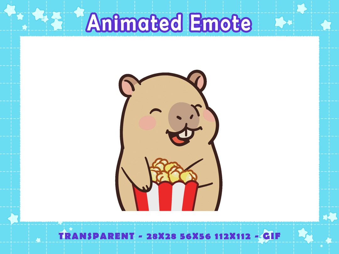 Funny Capybara Eating Popcorn Animated Emote (GIF) - Etsy