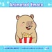 Funny Capybara Eating Popcorn Animated Emote (GIF) - Etsy