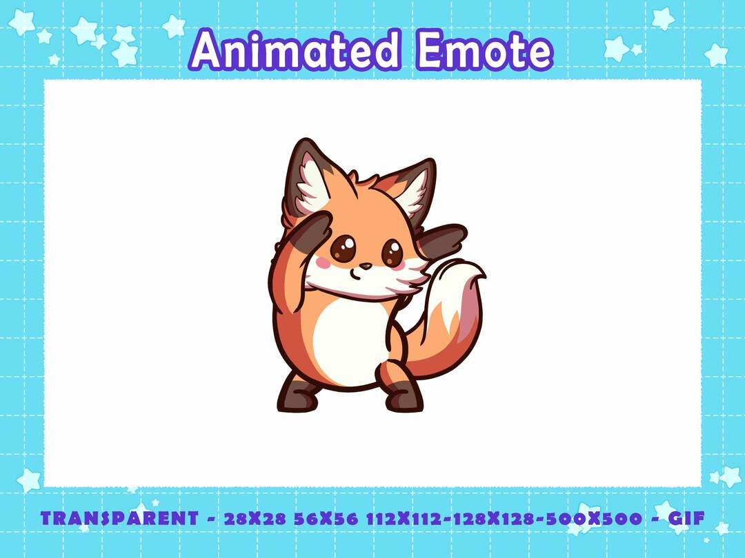 Adorable Animated Fox Wiggling and Dancing Emote for Streamers | Cute ...