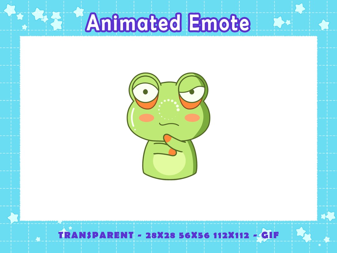 Green Frog Thinking Animated Emote, Twitch Discord Emote, Green Frog ...